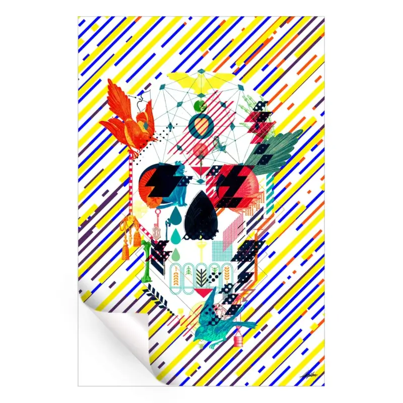 Trippy Skull - Wall Art Print by Ali Gulec - BIG Wall Décor